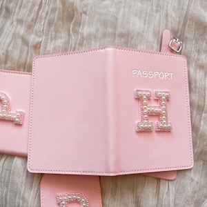 Custom Passport Cover Pink Honeymoon Passport Book Monogram Initial ...