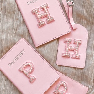 Custom Passport Cover Pink Honeymoon Passport Book Monogram Initial ...