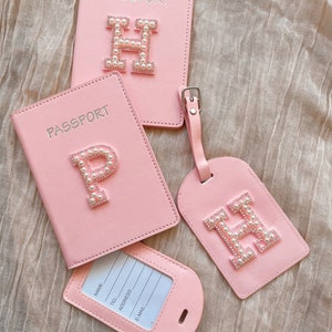 Custom Passport Cover Pink Honeymoon Passport Book Monogram Initial ...