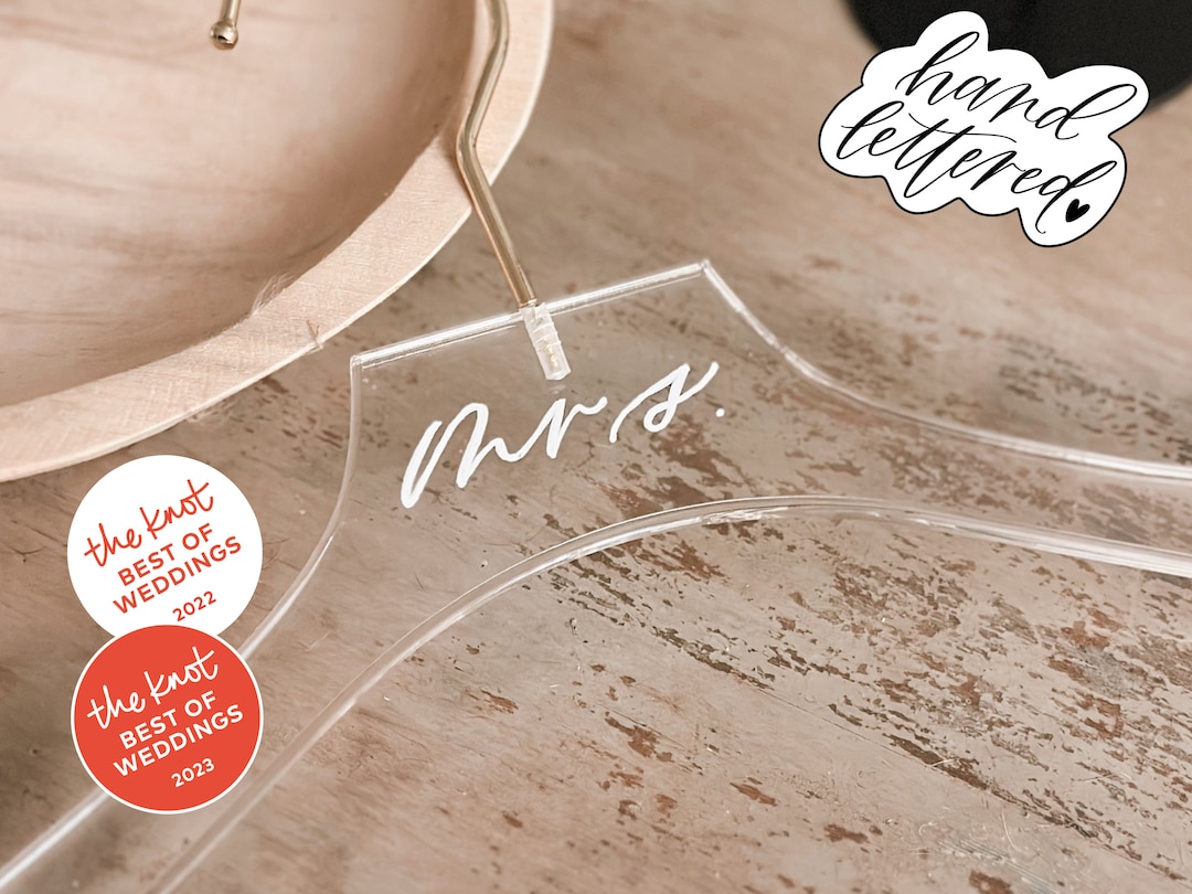 Mrs Hanger for Bride Acrylic Wedding Dress Hanger With Gold Hook ...