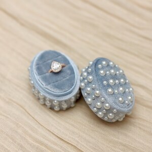 Pearl Ring Box Ring Bearer Box Ring Display Case Velvet Ring Box With ...