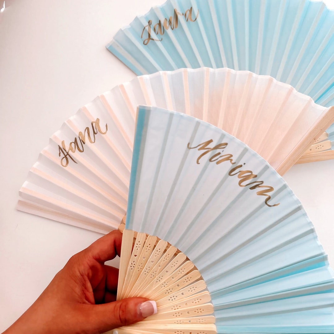 Custom Hand Fan With Name Wedding Fans for Guest Place Card Unique ...