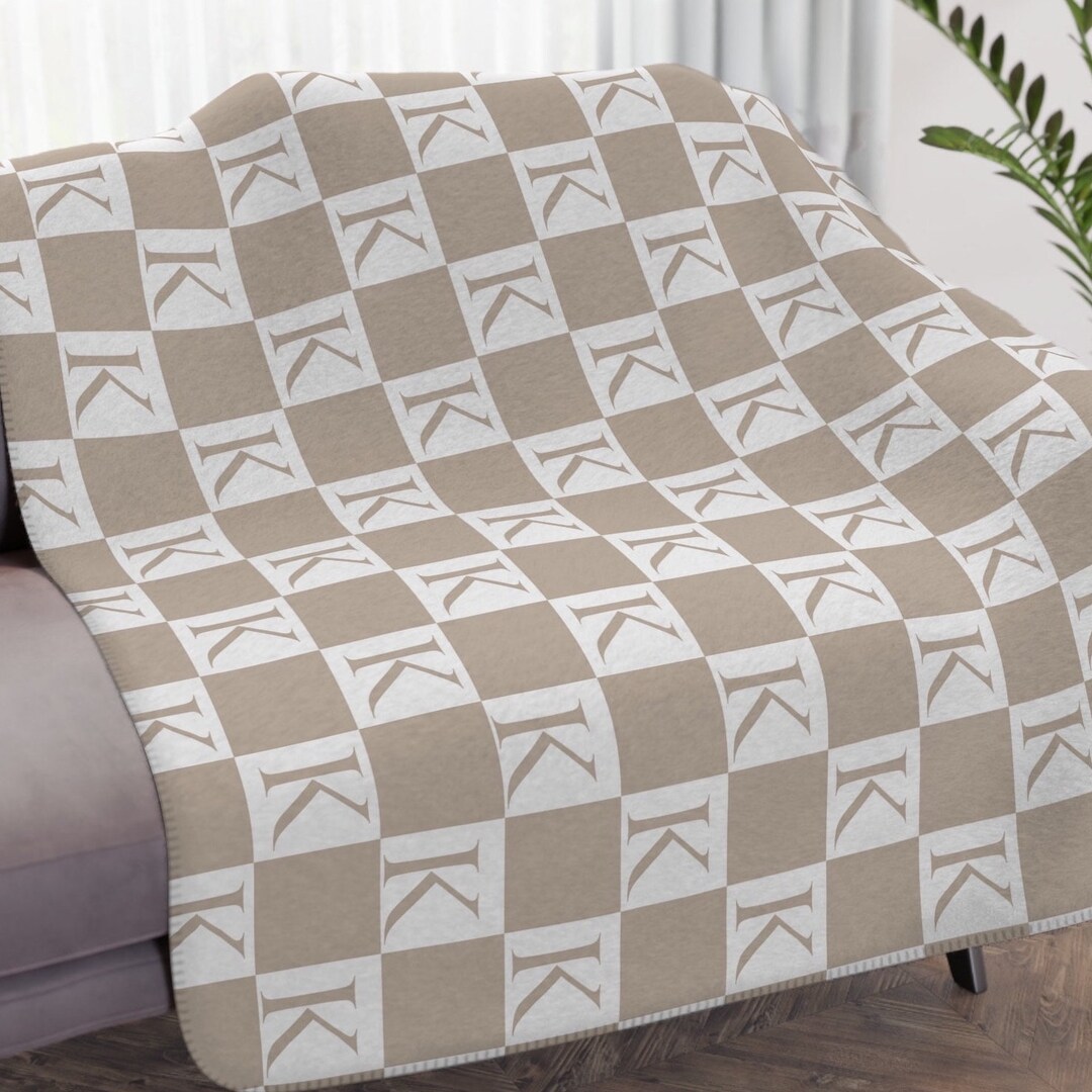 Customizable Monogram Blanket Checkered Throw Blanket Couch - Etsy