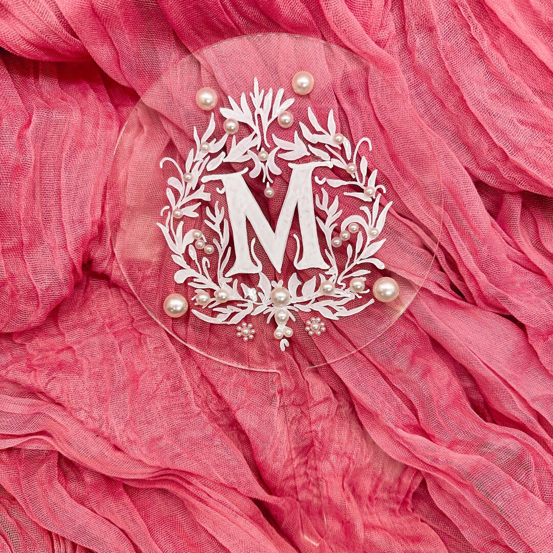 Custom Monogram Cake Topper Acrylic Wedding Cake Topper Personalized Baptism Cake Topper Baby ...