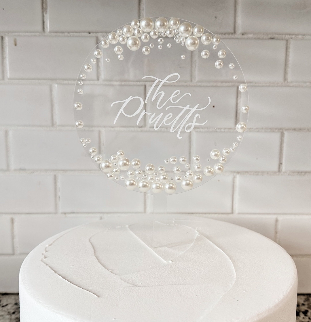 Pearl Acrylic Cake Topper Acrylic Wedding Cake Topper Pearl - Etsy
