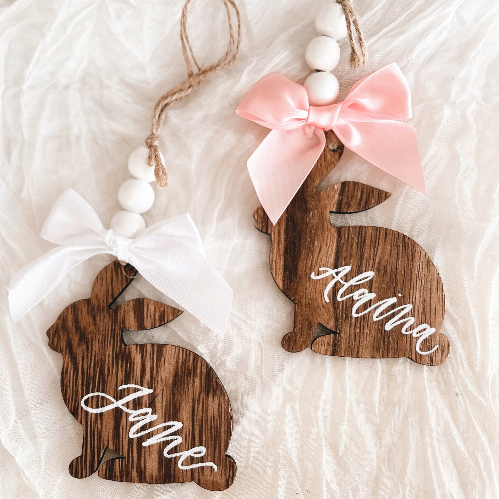 Easter Basket Tag Bunny Ornament Personalized Kids Easter Basket Custom ...