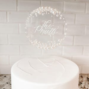 Pearl Acrylic Cake Topper Acrylic Wedding Cake Topper Pearl Cake Topper ...