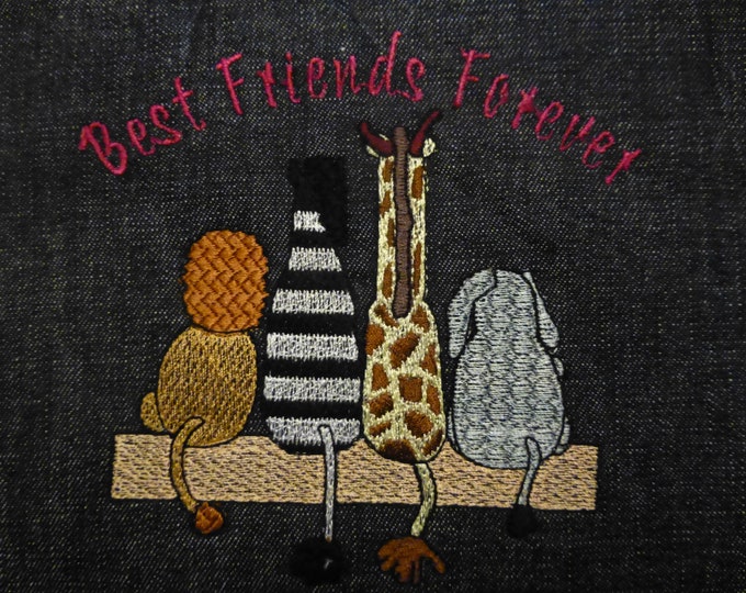 Best Friends Embroidery Design BFF Outline Embroidery Llama - Etsy