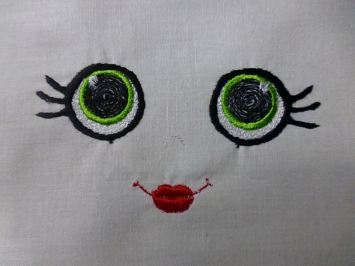 Dolls Face Embroidery Design, Digital Download, Rag Doll Face, Cute ...