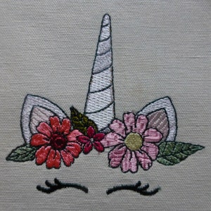 Unicorn Machine Embroidery Design - Unicorn Face Flowers Machine ...