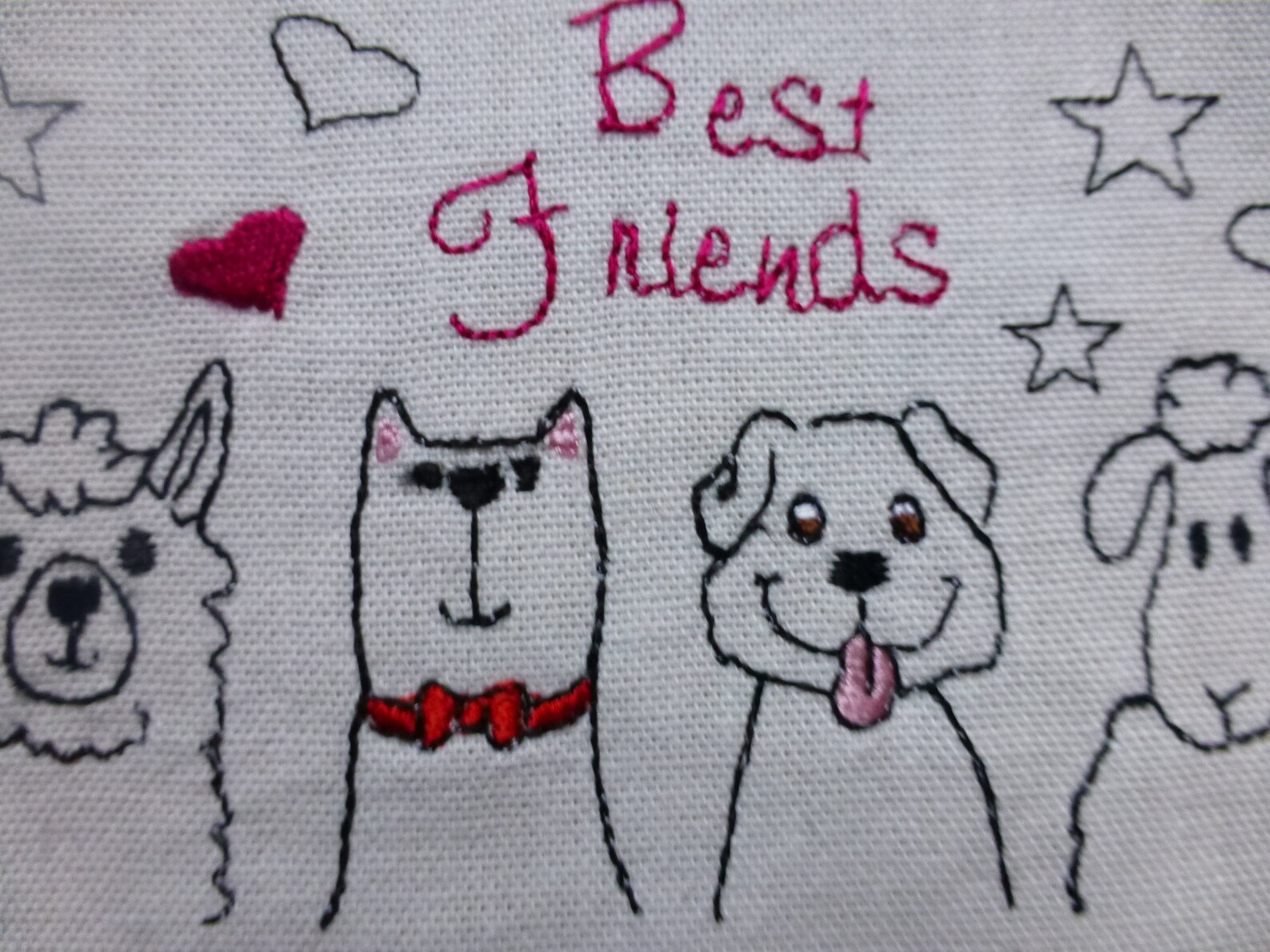 Best Friends Embroidery Design, BFF, Outline Embroidery, Llama Cat Dog ...