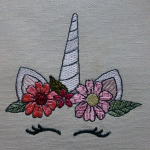 Unicorn Machine Embroidery Design - Unicorn Face Flowers Machine ...