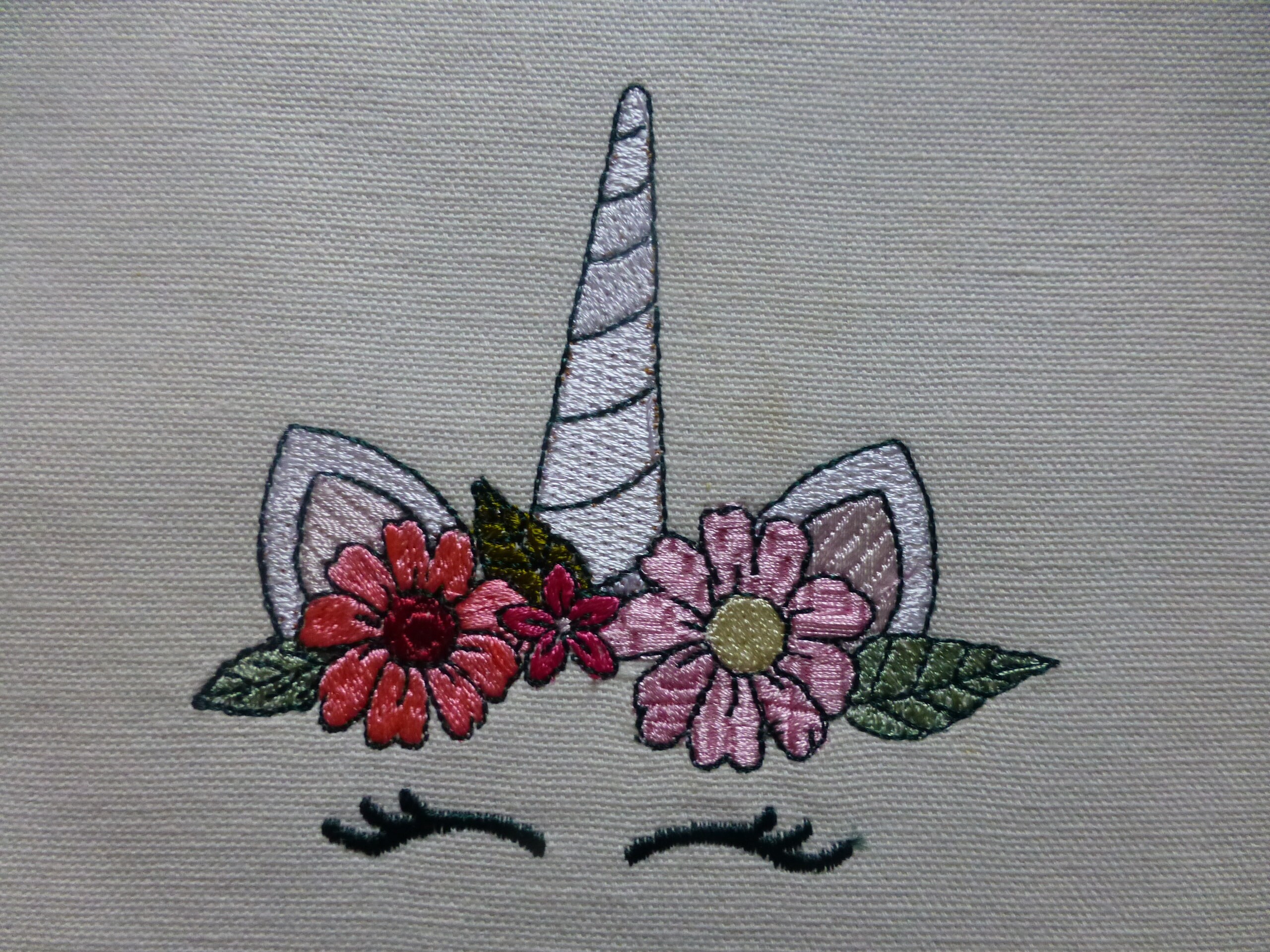 Unicorn Machine Embroidery Design Unicorn Face Flowers Machine ...