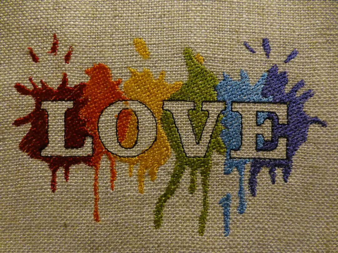 Embroidery Design - Love LGBT Rainbow Pride - Love Text Machine ...