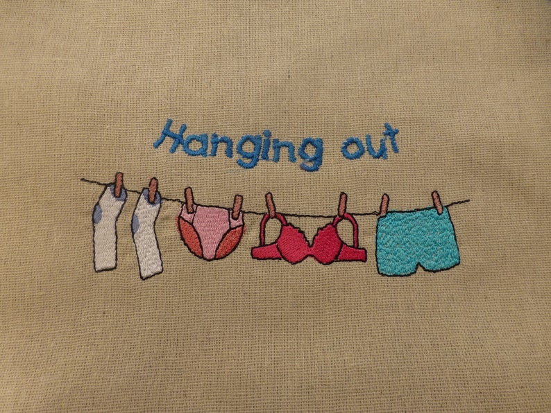 Washing Line Embroidery Design, Laundry, Clothes Line, Machine ...