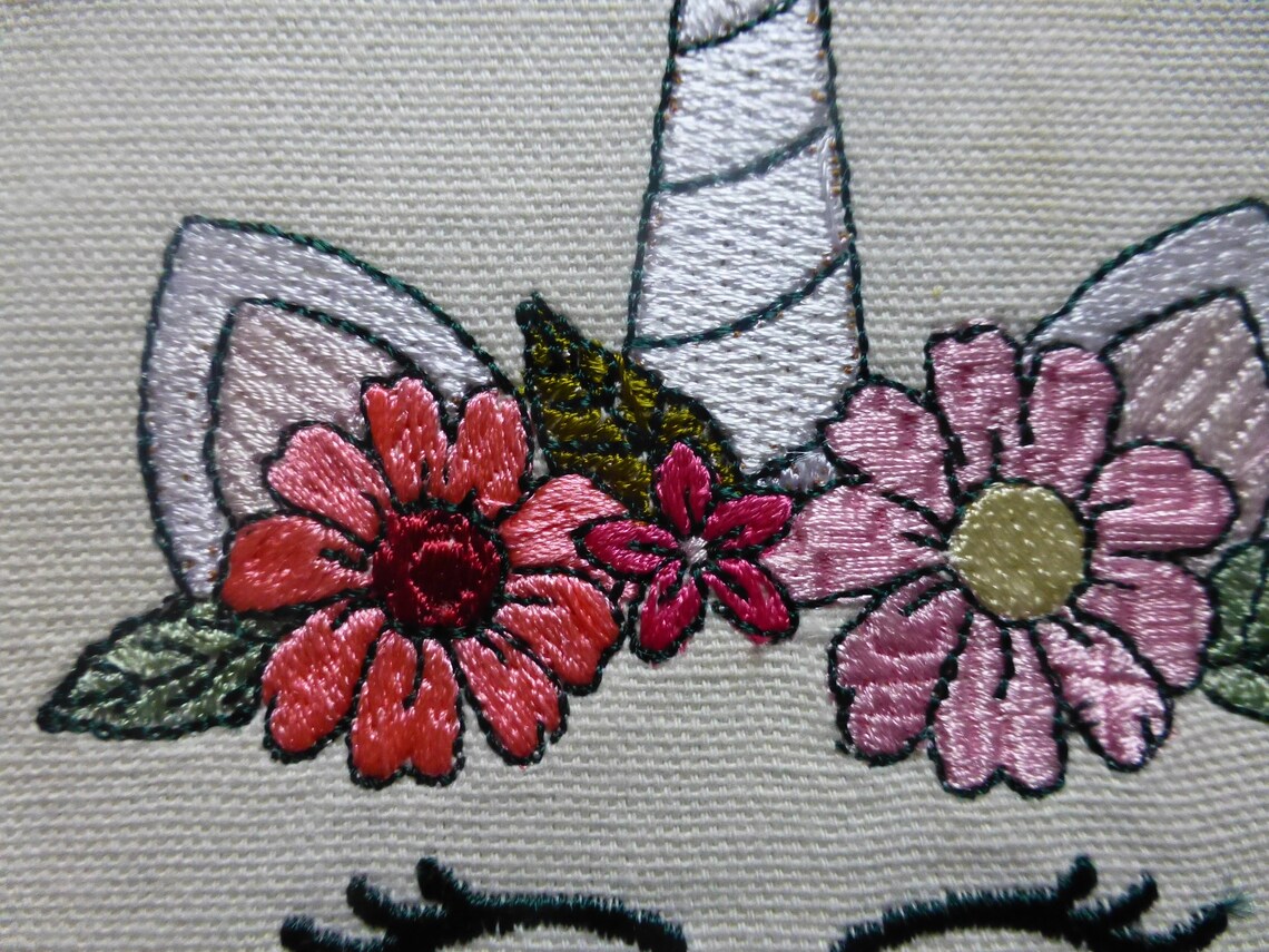 Unicorn Machine Embroidery Design Unicorn Face Flowers Machine ...