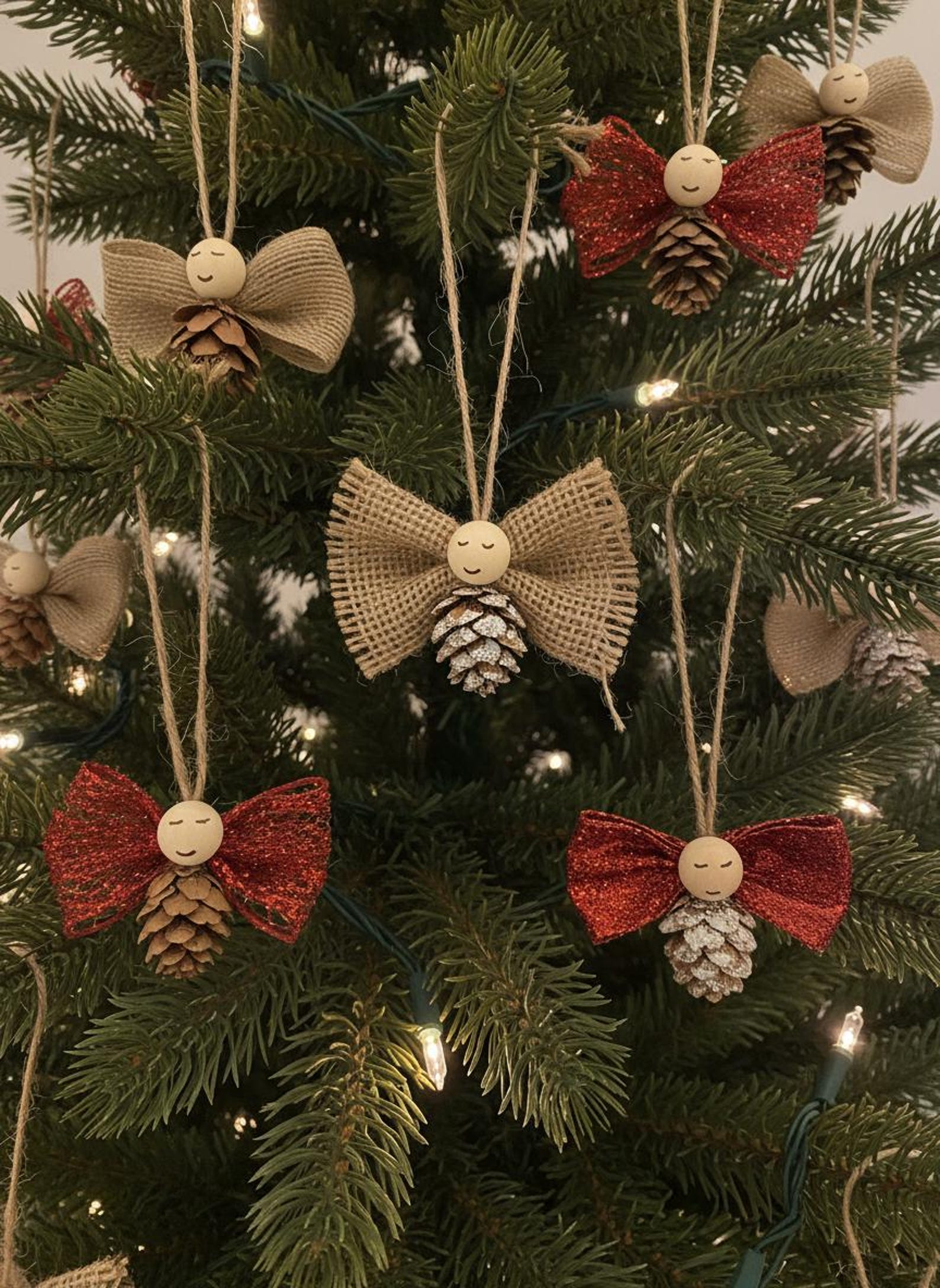 Small Real Pine Cone Hanging Angel Christmas Decoration - Etsy