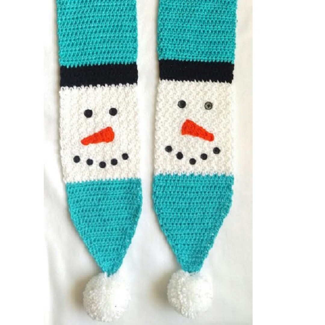 Mr. Snowman Scarf Crochet Pattern - Etsy