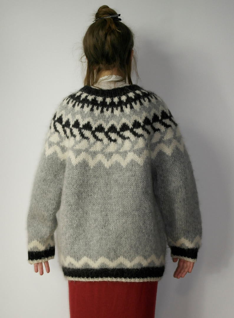 Vintage Icelandic Handmade Wool Sweater / Icelandic Folk Zip up ...