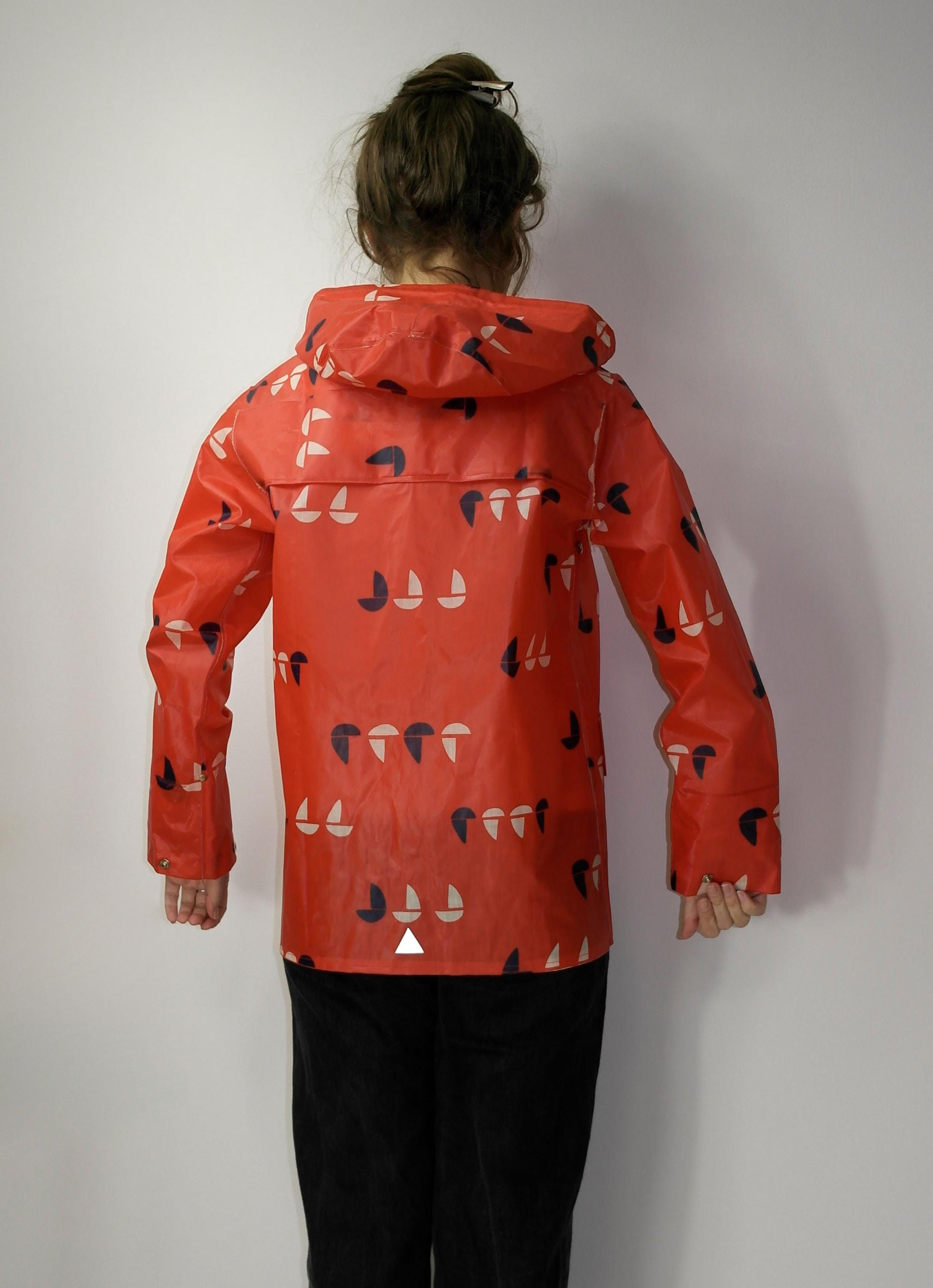 80s Finnish Rukka PVC Rain Jacket Vintage Red Rain Jacket Vinyl Jacket ...
