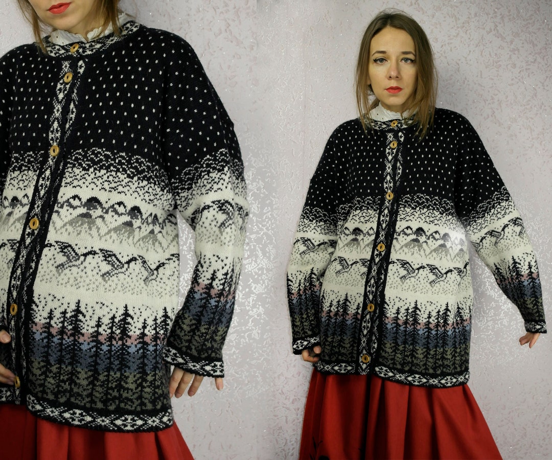 Finnish Finland Wool Sweater / Vintage Kaislakerttu Cardigan / - Etsy
