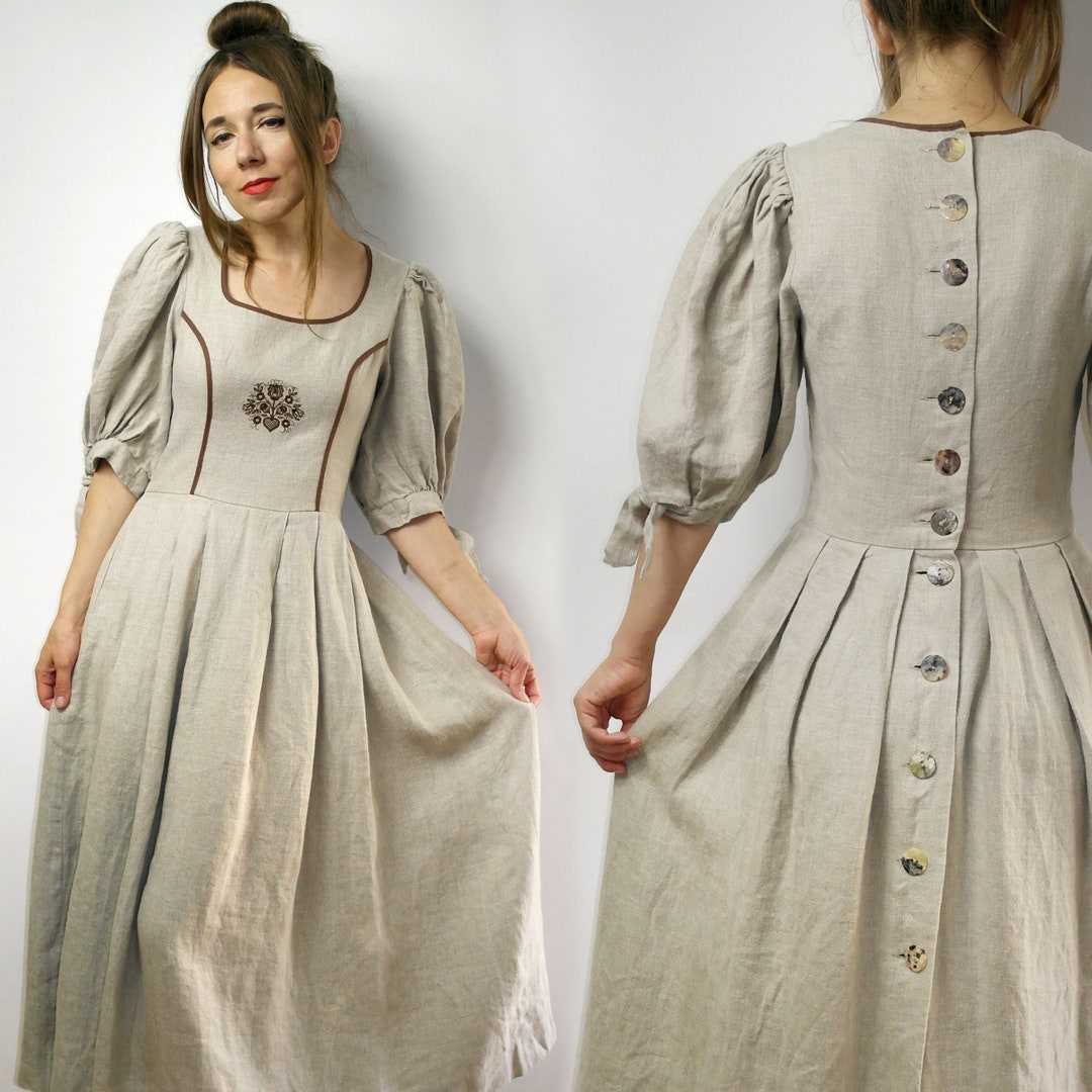 Vintage Linen Trachten Dress Chiemseer Dirndl / Made in Bavaria Germany ...
