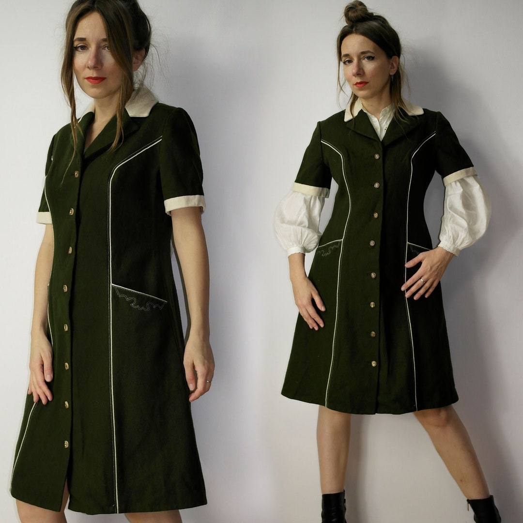Trachten Loden Dress / Dirndl Dress / Wool Trachten Dress With Pockets ...