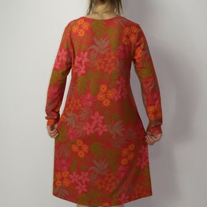 Gudrun Sjoden Floral Flower Leaves Dress / Red Sjoden Tunic Dress With ...