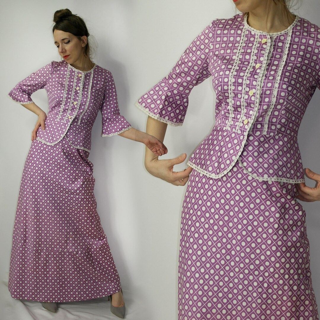 Vintage Finland Finnish 2 Piece Suit / Top Skirt Suit / Kirjokangas ...