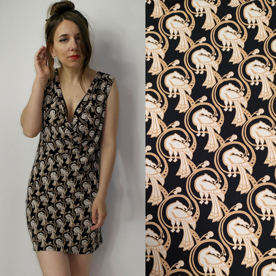 Nanso Finnish Design Cowl Neck Dress / Funky Fantasy Dragon Bird ...