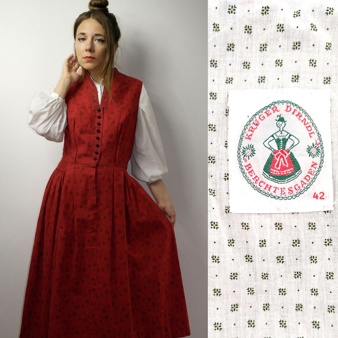 Trachten Dress / Kruger Dirndl Dress / Flowers Folk Dress / Austrian ...