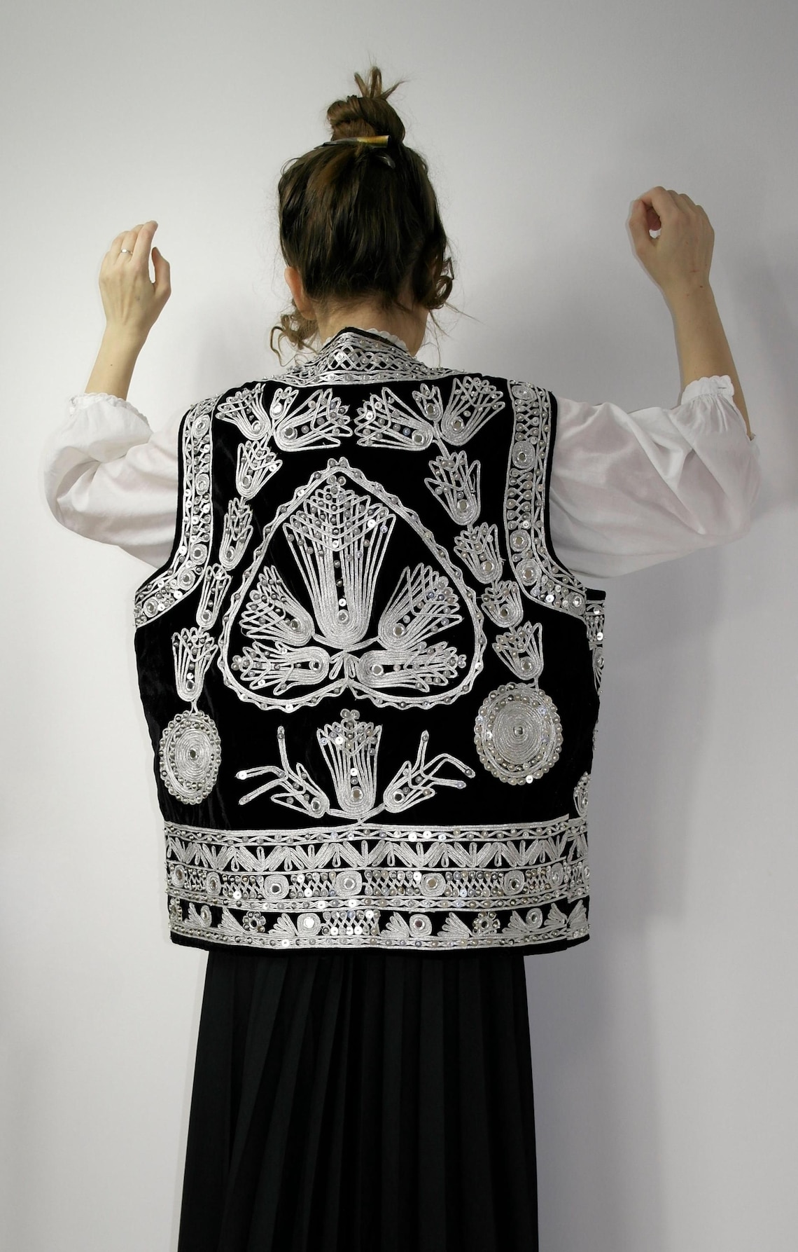 Vintage Eastern Style Embellished Vest Waist Coat / Turkish Waistcoat ...