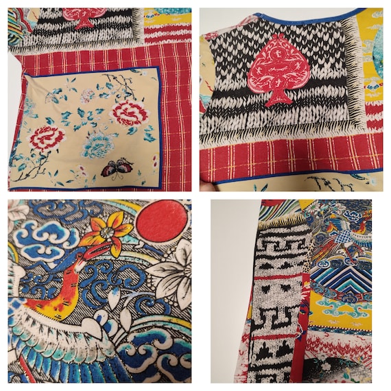 Vintage Vivienne Tam Asian Print Top Long Sleeve Patchwork Vintage Vivienne Tam Asian Print Top Long Sleeve Patchwork