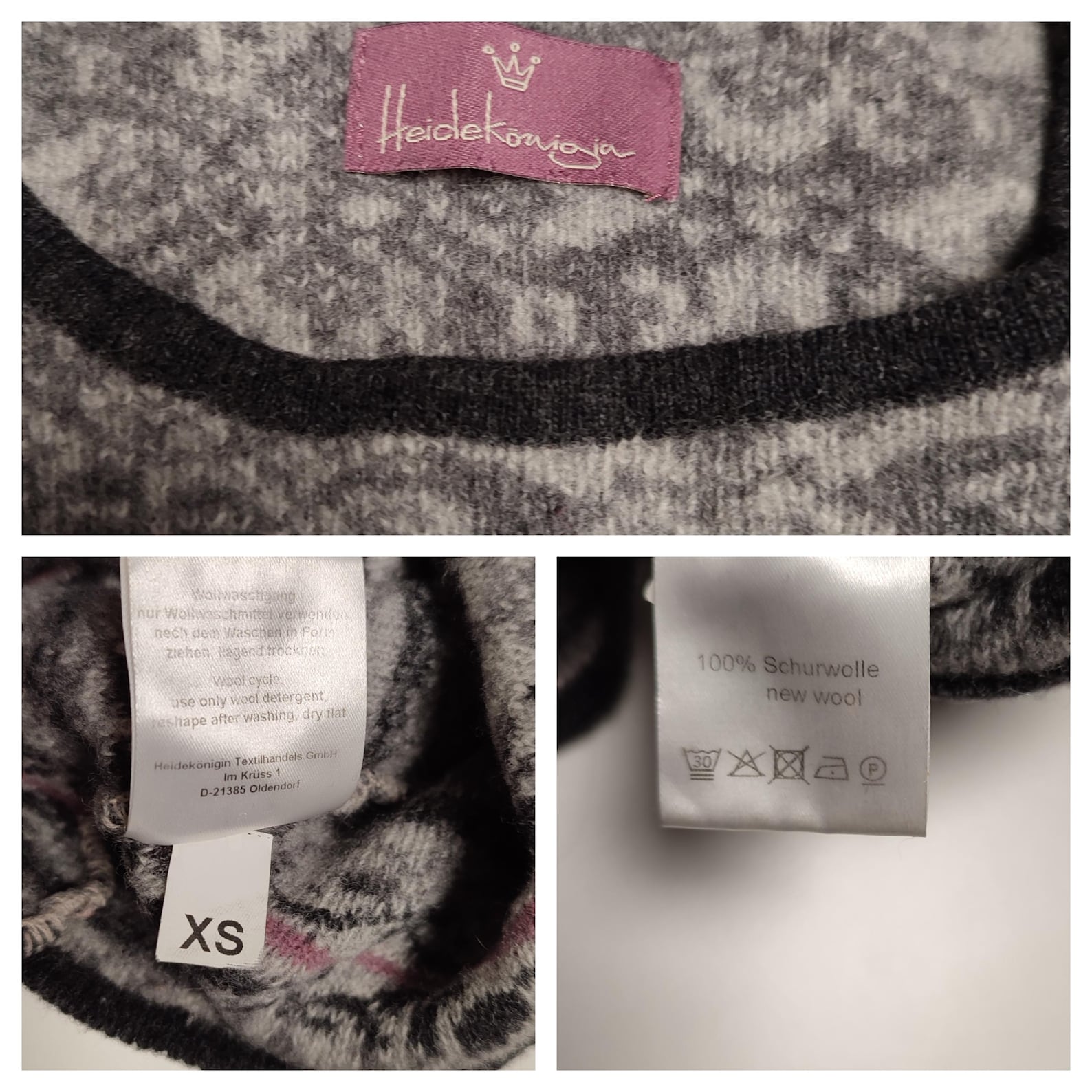 Floral Wool Sweater / Heidekonigin Wool Sweater / Grey Wool Sweater ...