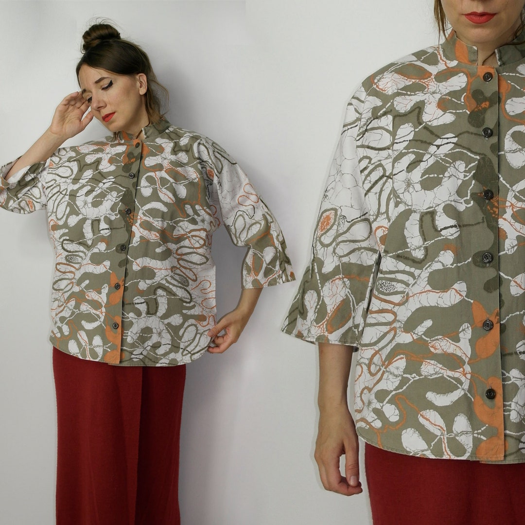 Vintage Scandinavian Top With Sleeves / Maud Fredin Fredholm Button ...