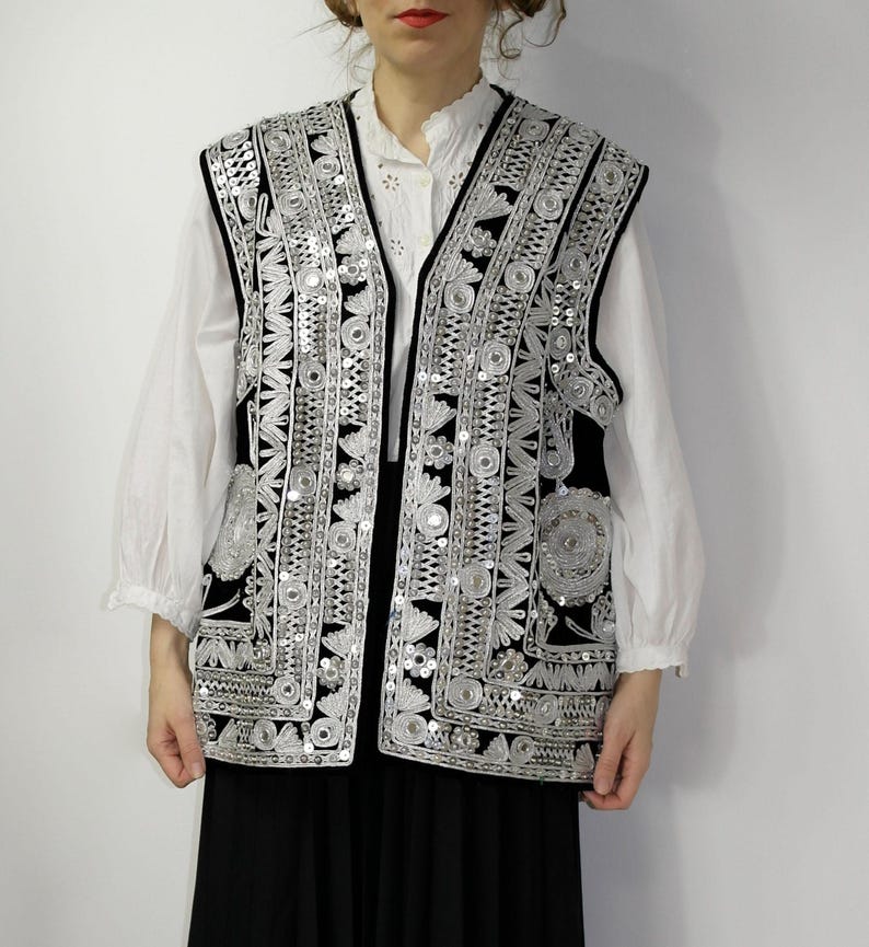 Vintage Eastern Style Embellished Vest Waist Coat / Turkish Waistcoat ...