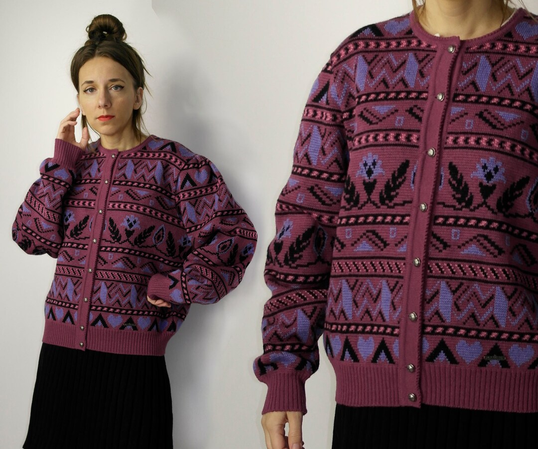 Vintage Austrian Trachten Cardigan / Colorful Geyer Bavarian Tyrolean ...
