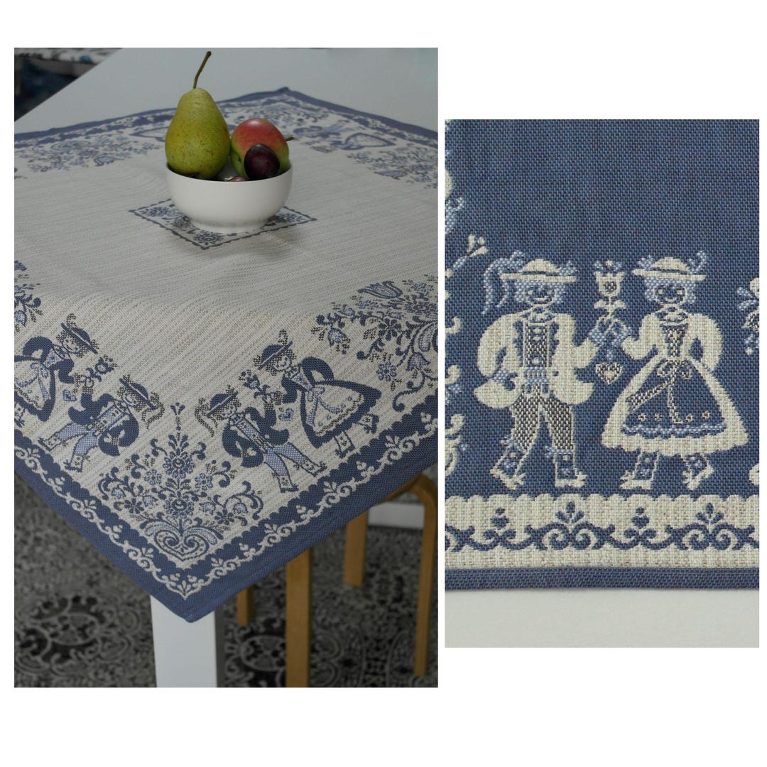 Vintage Folk Small Table Cloth / Reversible Tablecloth Made in Austira ...