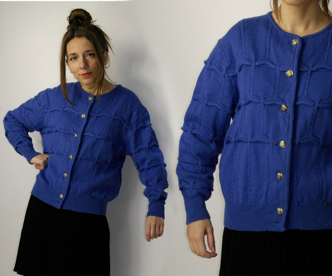 Vintage Austrian Trachten Cardigan / Blue Geiger Bavarian Tyrolean ...