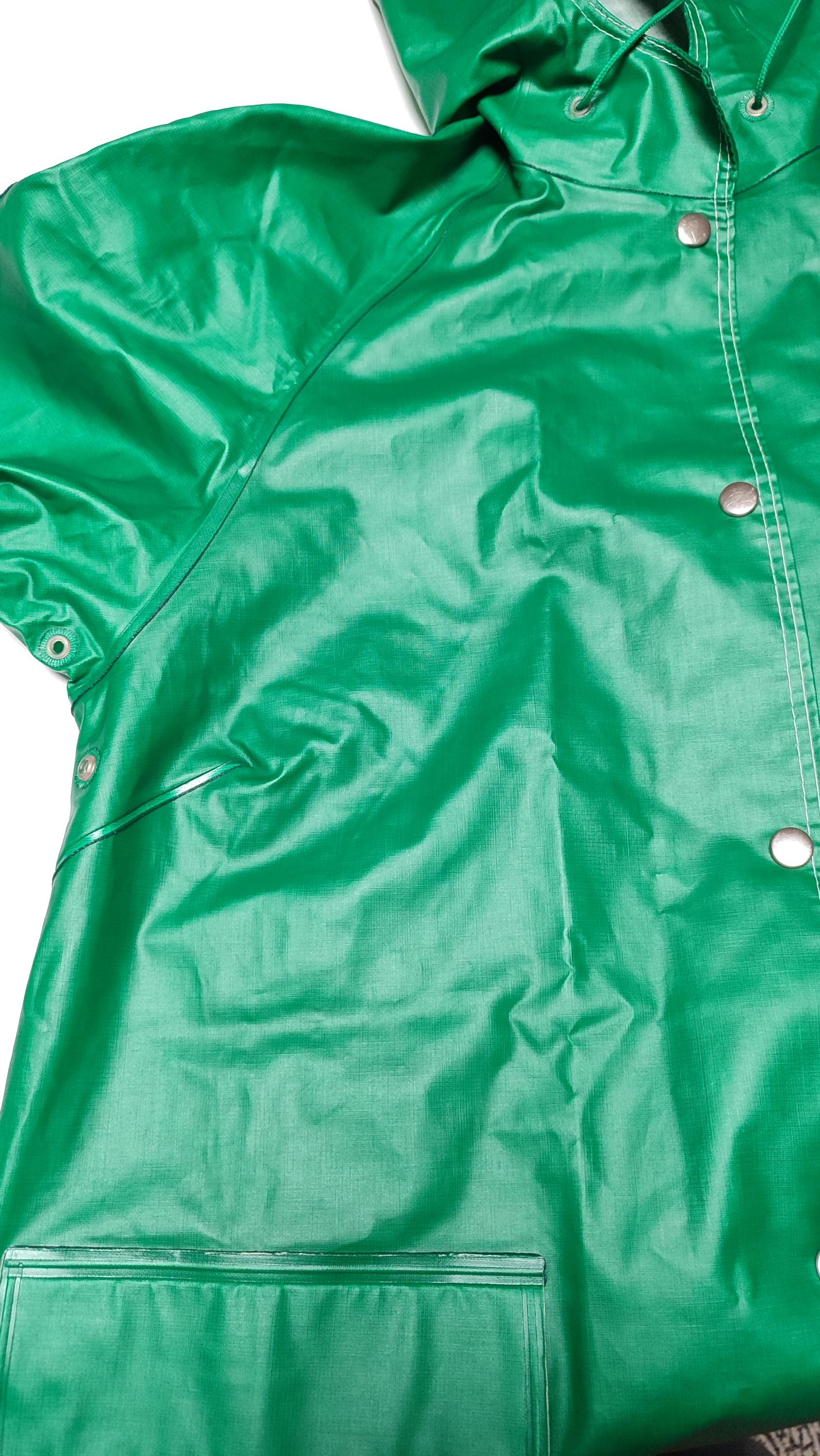 Finnish Rukka PVC Rain Jacket Long Vintage Green Rain Jacket Vinyl ...