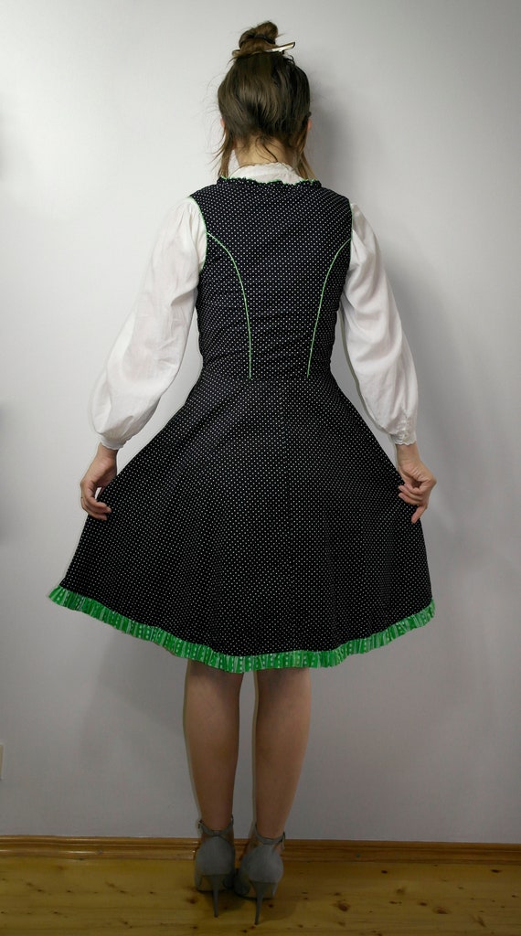 Trachten Dress / Black Dirndl Dress / Polka dot Folk … - Gem