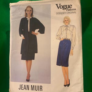 Vintage Vogue Pattern by Famous Designer. Jean Muir, Perry Ellis, YSL ...