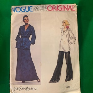Vintage Vogue Pattern by Famous Designer. Jean Muir, Perry Ellis, YSL ...