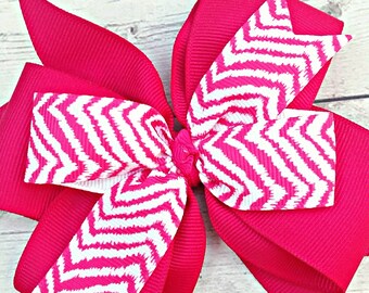 Hot Pink Zebra Bow | Etsy