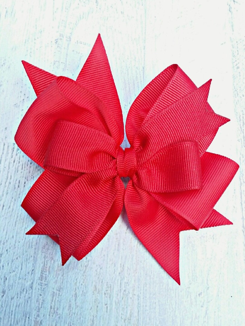 Red Hair Bow Large Red Bow Red Layered Bow Red Hair Clip - Etsy