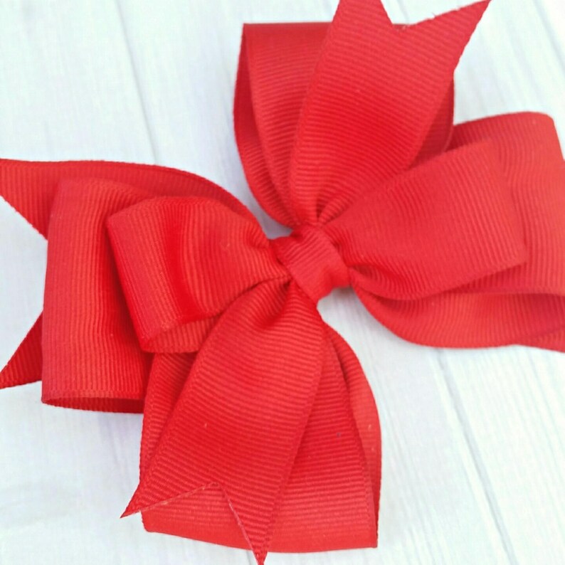 Red Hair Bow Large Red Bow Red Layered Bow Red Hair Clip - Etsy