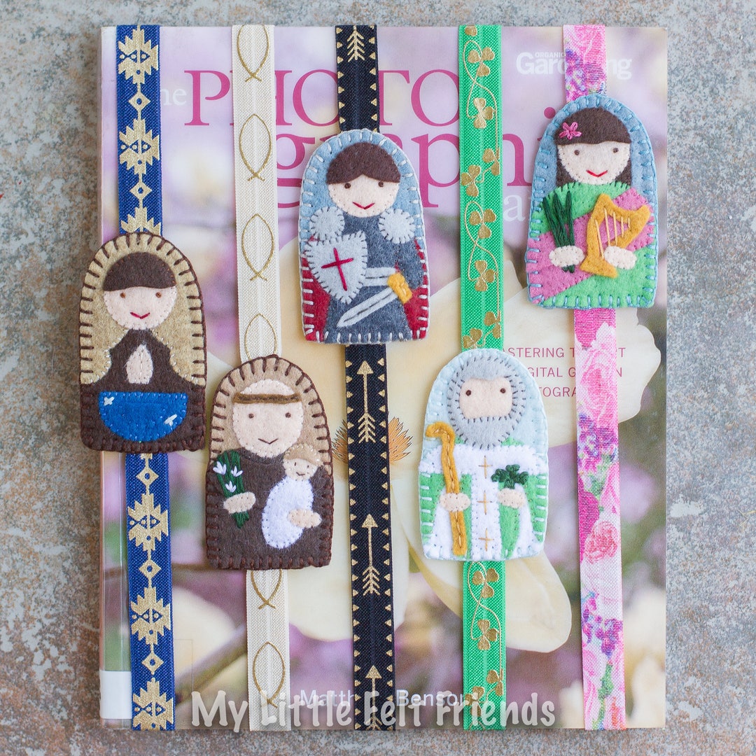Saint Bookmark Embroidered Felt Patron Saint Page Marker Catholic Gift ...
