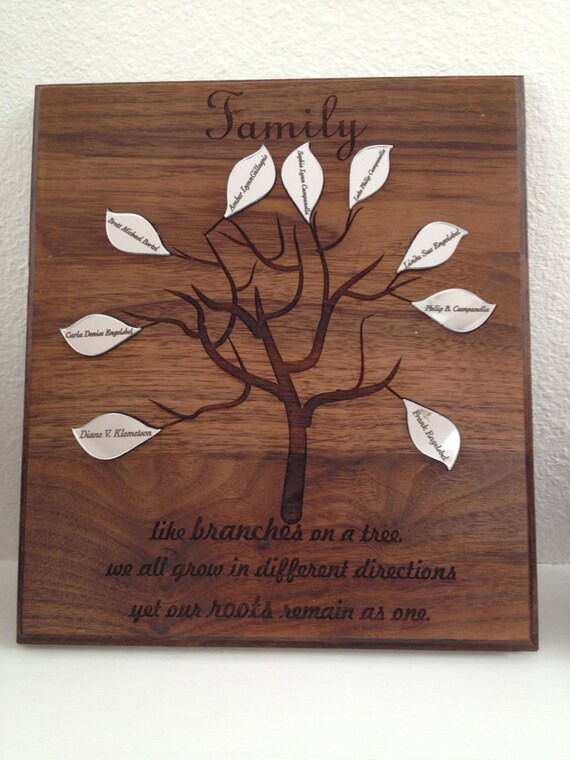 Custom Laser Engraved Family Tree | Etsy