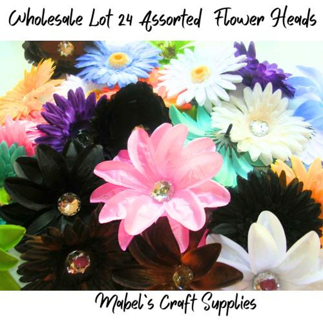 Destash Clearance – 24 Assorted Flower Heads for Baby Headbands Hats ...