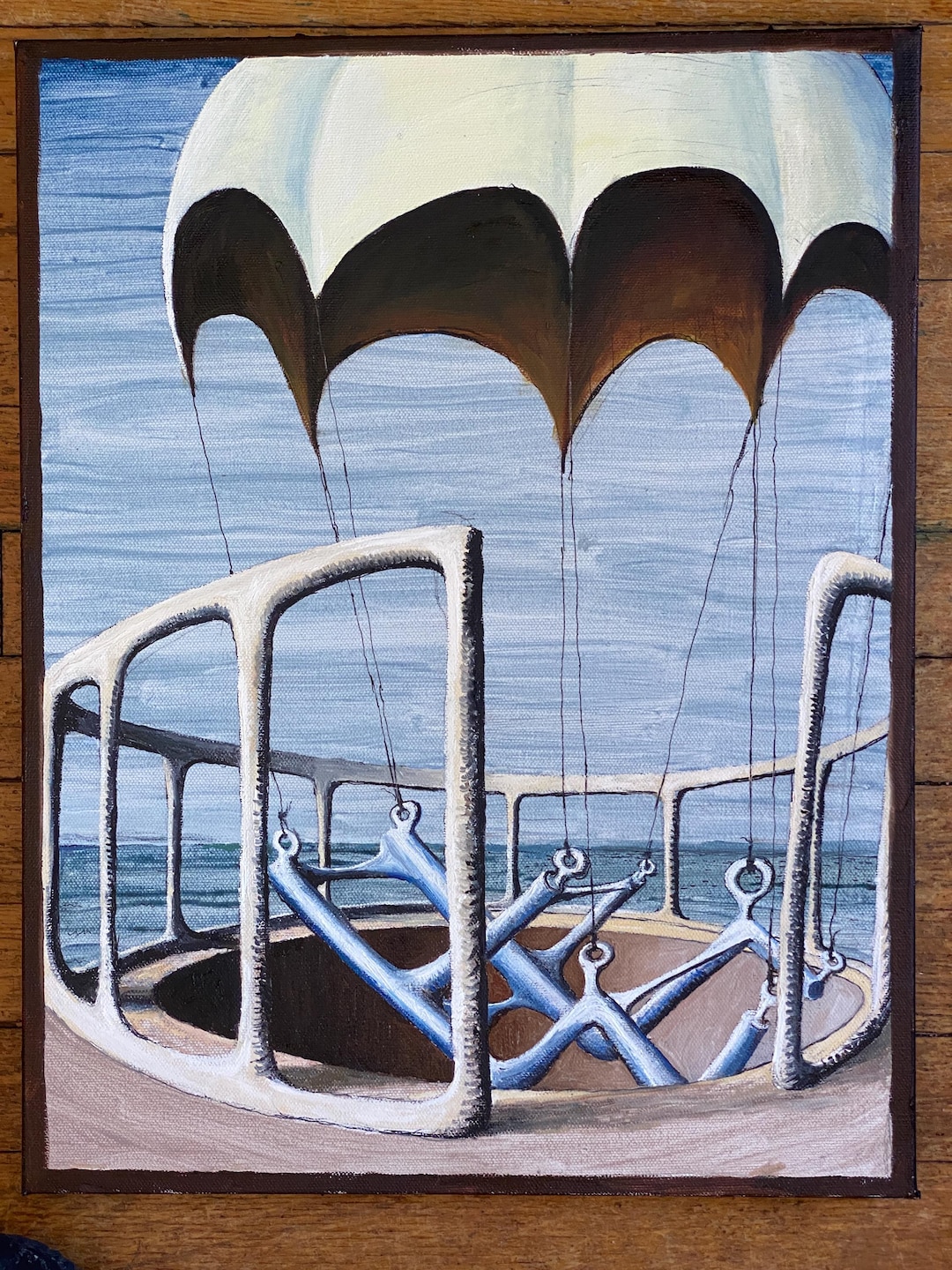 Small Contemporary Original Surrealist Sea Scape Oil Painting of a ...